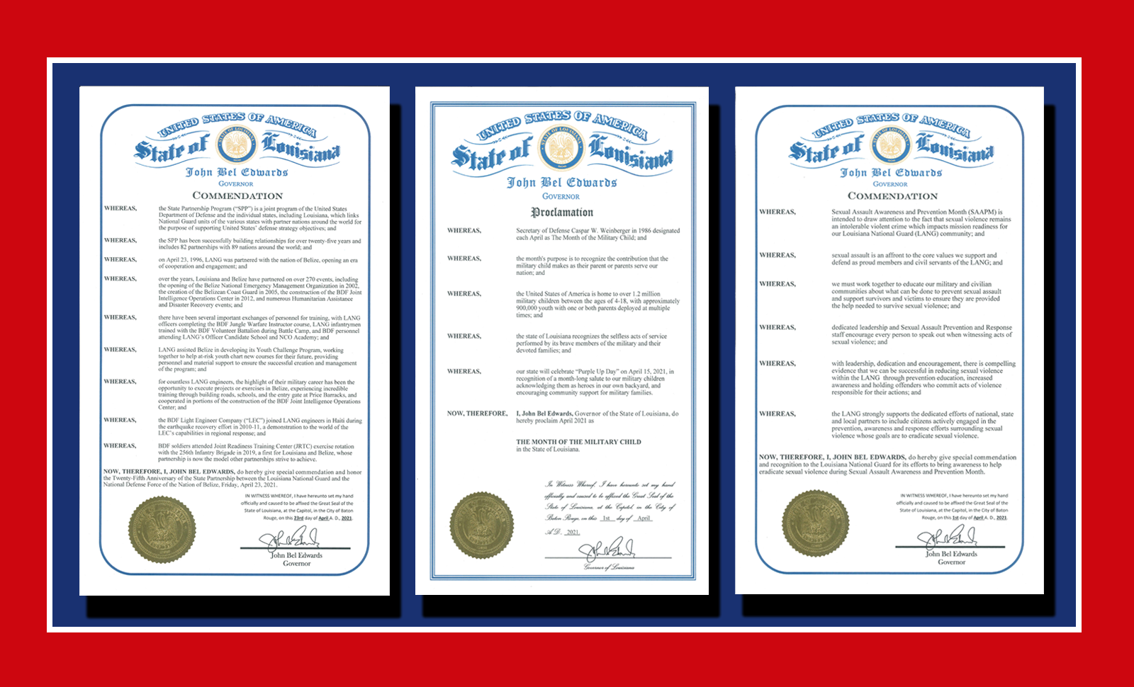 Governor Support – Louisiana National Guard